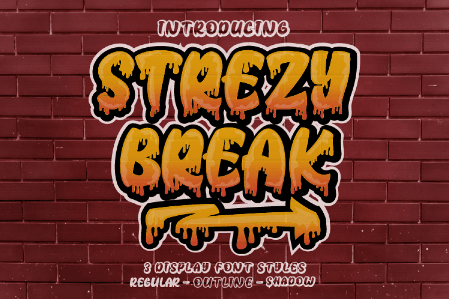 Strezy Break Outline Font · 1001 Fonts