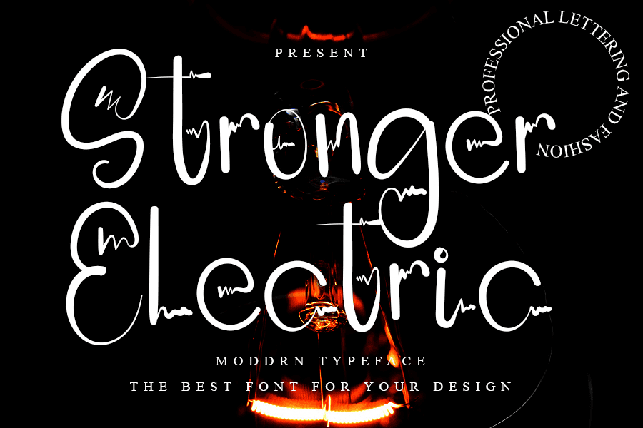 Stronger Electric Font · 1001 Fonts