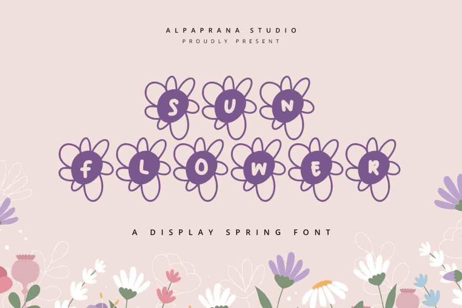 Sun Flower Font · 1001 Fonts