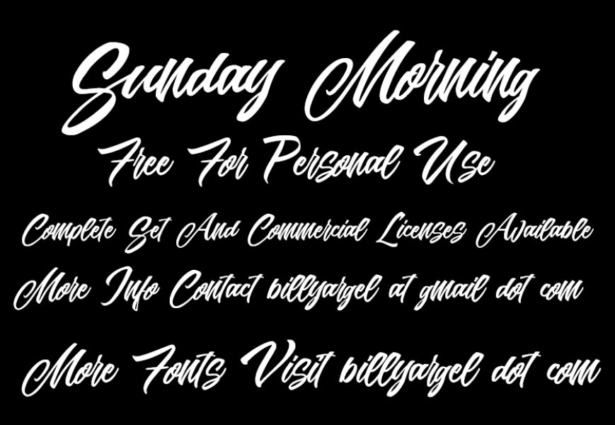 Sunday Morning Personal Use Font · 1001 Fonts