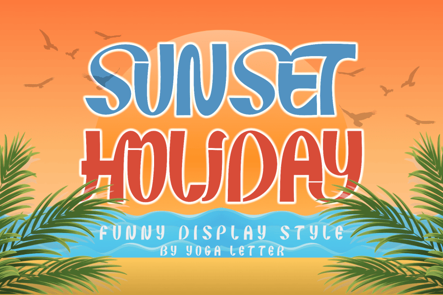 SUNSET HOLIDAY VACATION Font · 1001 Fonts