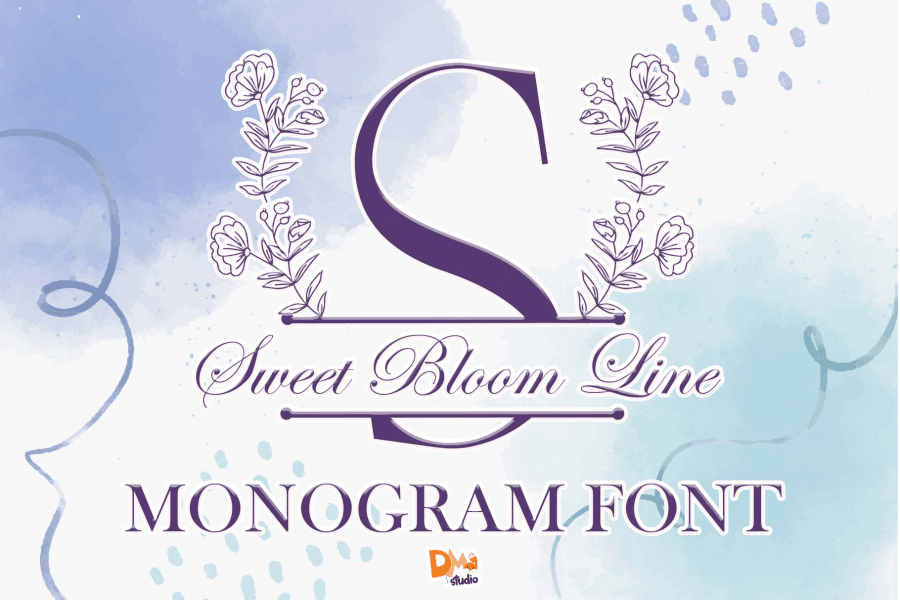 Sweet Bloom Line Monogram Font · 1001 Fonts