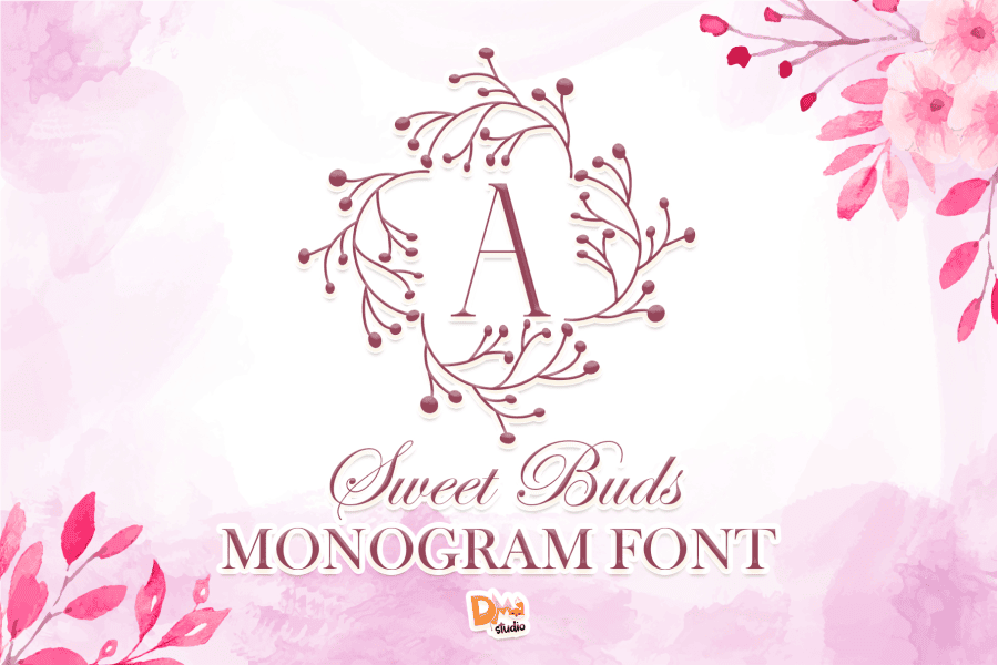 Sweet Buds Monogram Font · 1001 Fonts