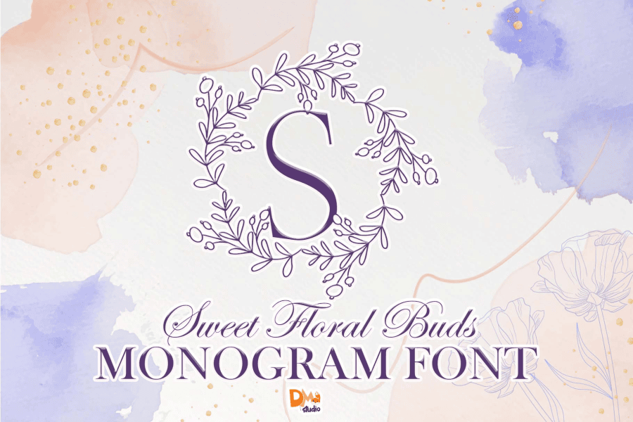 Sweet Floral Buds Monogram Font · 1001 Fonts