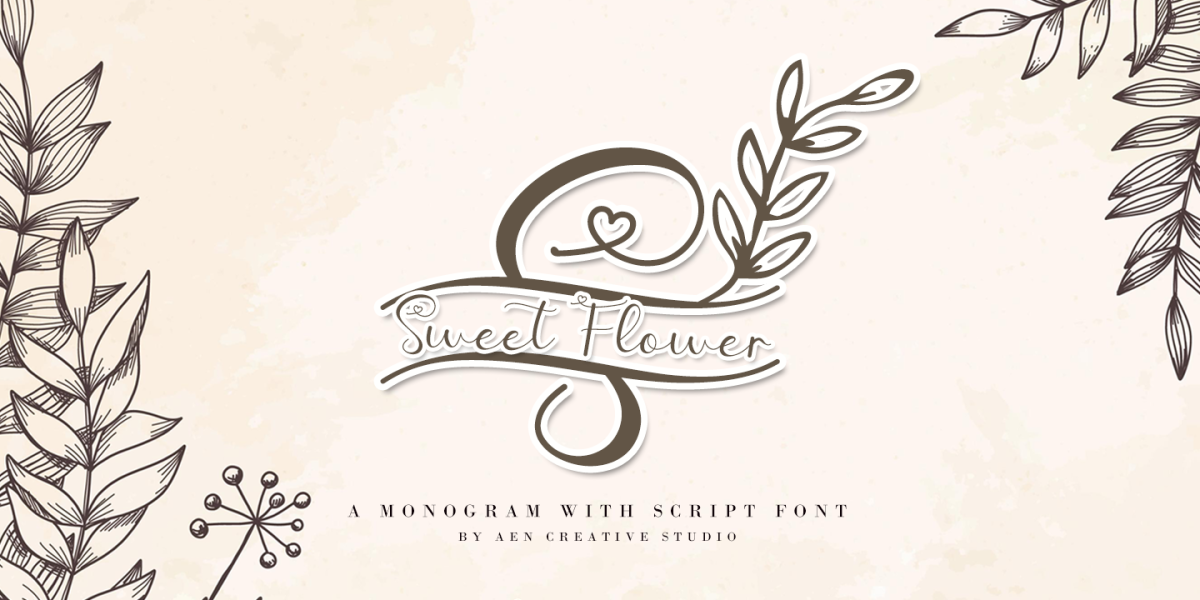 Sweet Flower Monogram Font · 1001 Fonts