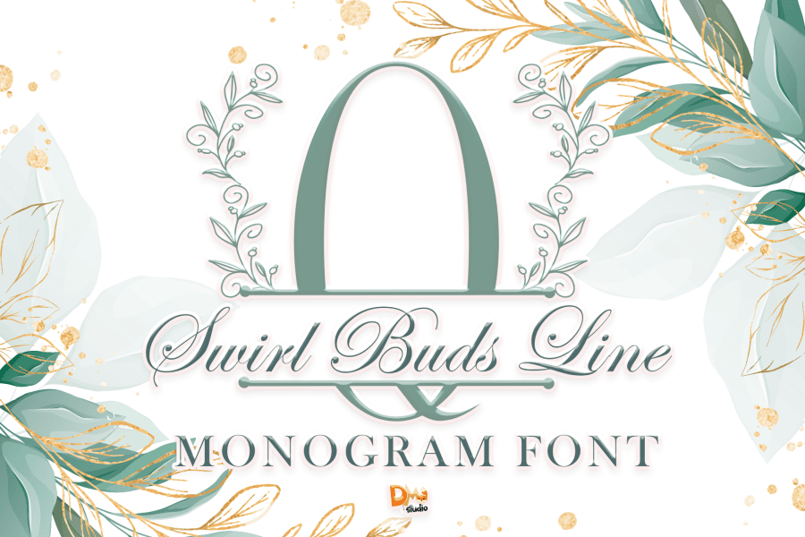 Swirl Buds Line Monogram Font · 1001 Fonts