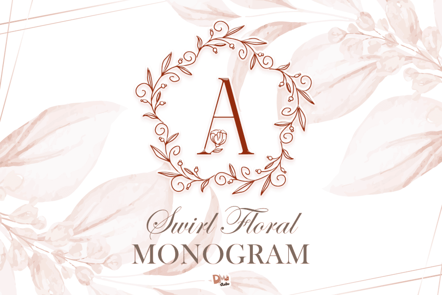 Swirl Floral Monogram Font · 1001 Fonts