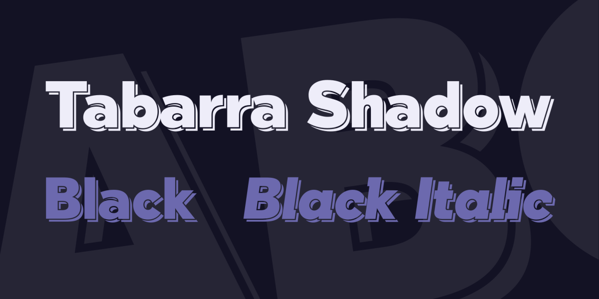 Tabarra Shadow Font Family · 1001 Fonts