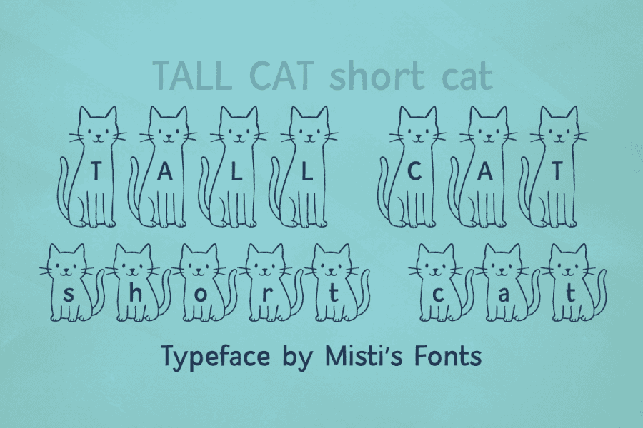 Tall Cat Short Cat Font · 1001 Fonts