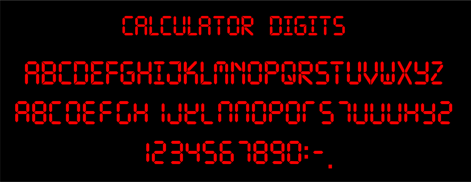 TC Calculator Digits Font · 1001 Fonts