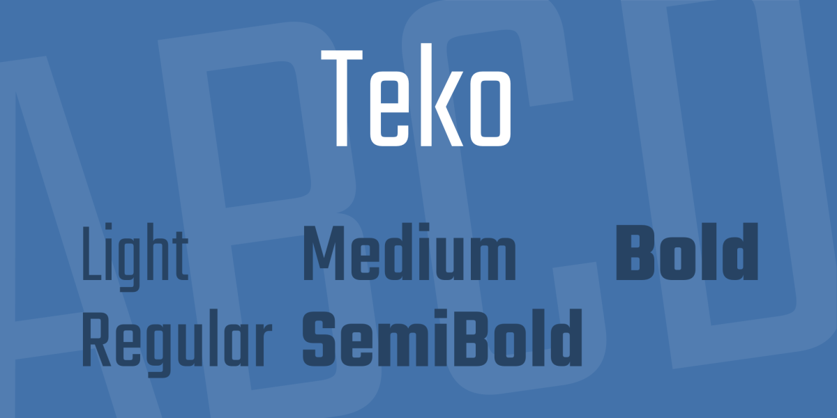 Teko Font Family · 1001 Fonts