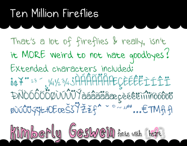 Ten Million Fireflies Font · 1001 Fonts