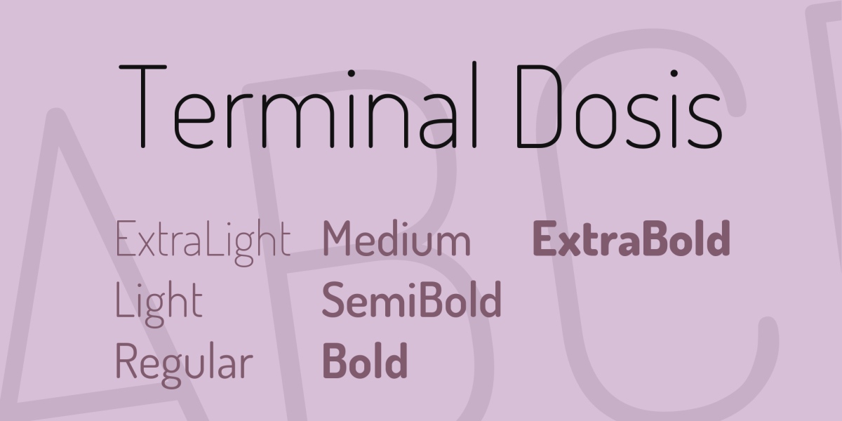 Terminal Dosis Font Family · 1001 Fonts