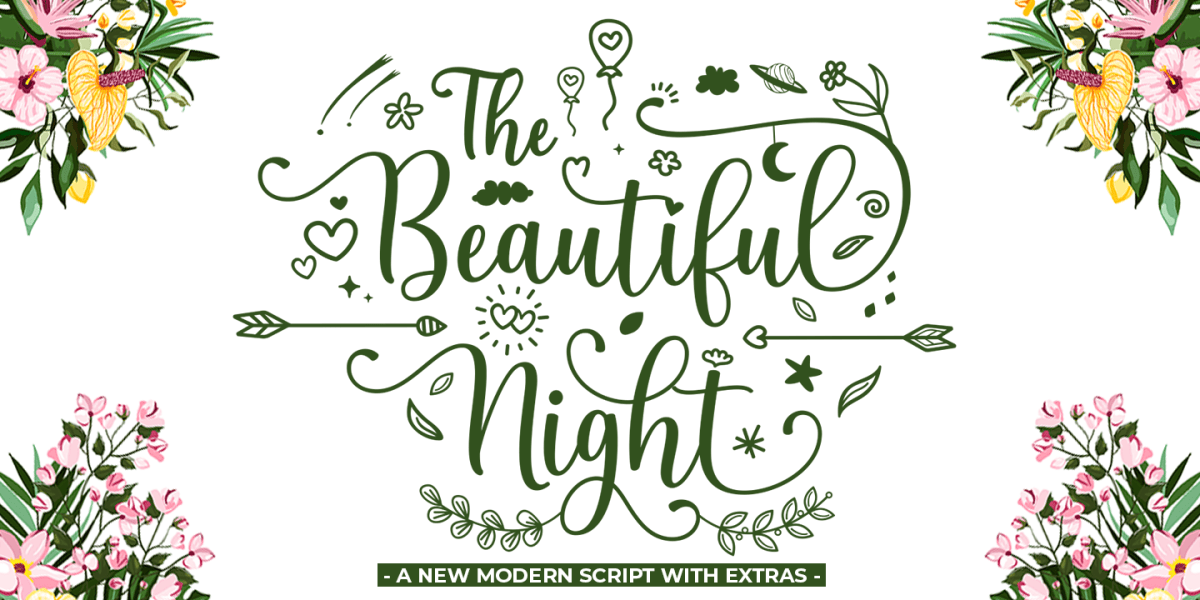 The Beautiful Night Font · 1001 Fonts