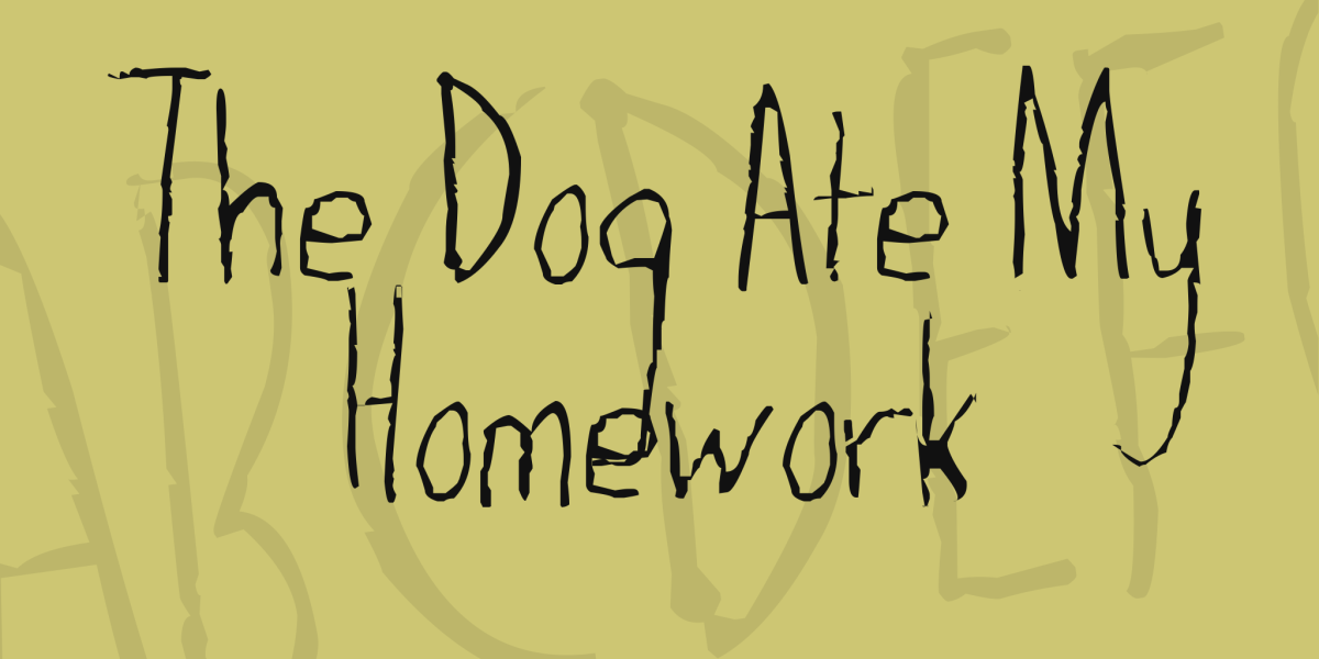 The Dog Ate My Homework Font Family · 1001 Fonts