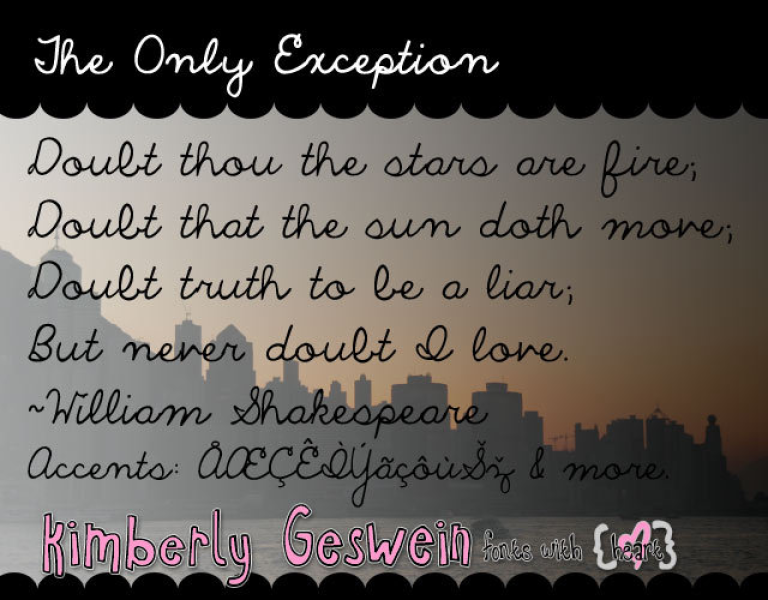 The Only Exception Font · 1001 Fonts