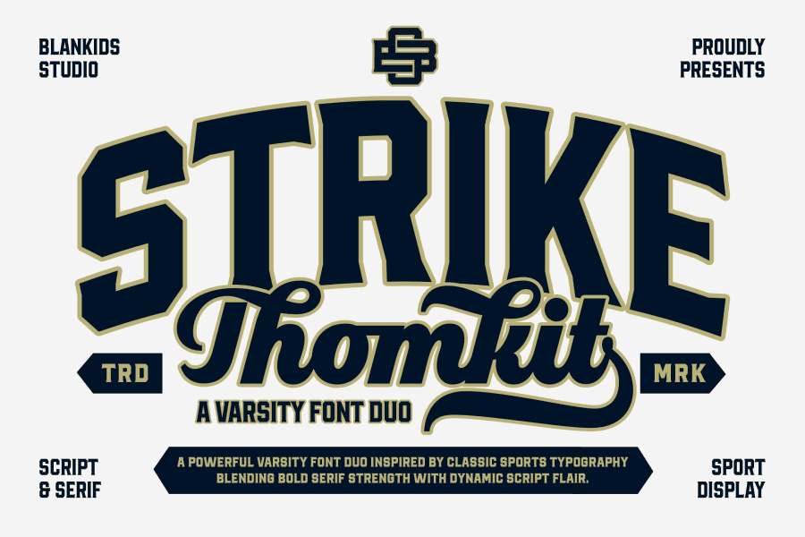 Thomkit Strike Font Family · 1001 Fonts