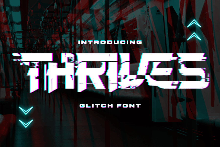 1 Free Thrives Glitch Font · 1001 Fonts