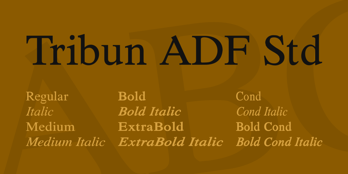 Tribun ADF Std Font Family · 1001 Fonts