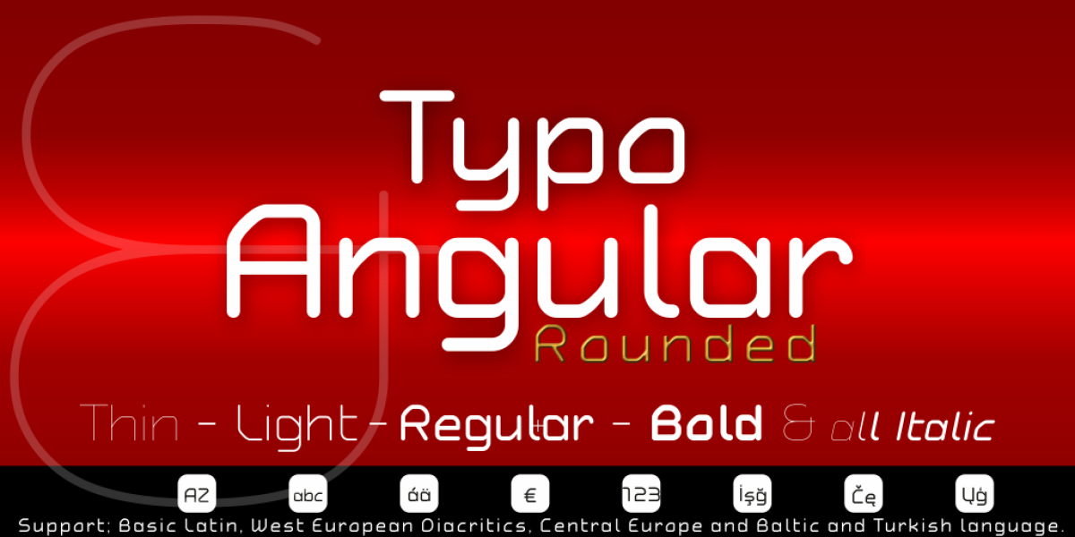 Typo Angular Rounded Font Family · 1001 Fonts