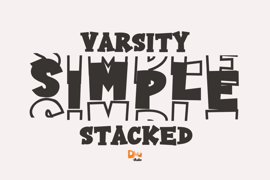 Varsity Simple Stacked Font · 1001 Fonts
