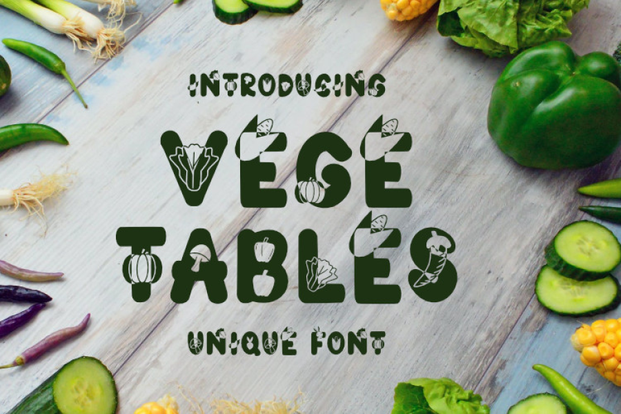 VEGETABLES Font · 1001 Fonts