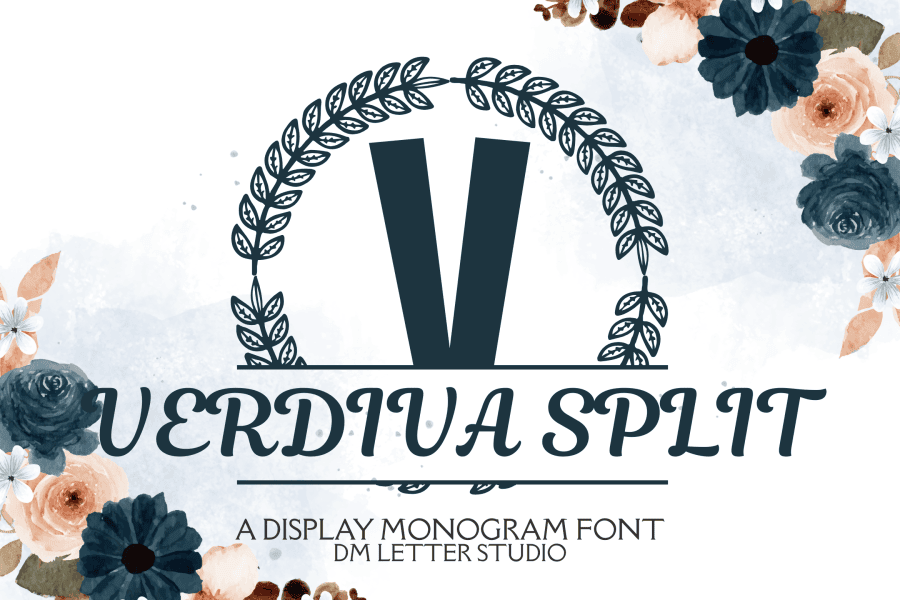 1 Free Invitation Split Monogram, Verdiva Split Monogram Font · 1001 Fonts