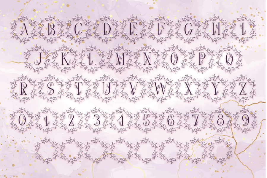 Vine Monogram Wreath Font · 1001 Fonts