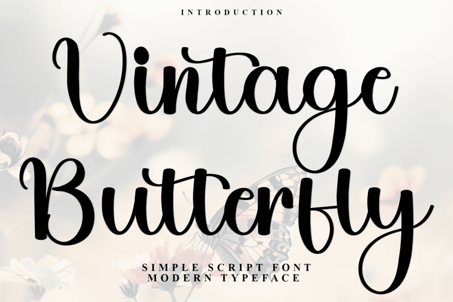 Vintage Butterfly Font · 1001 Fonts