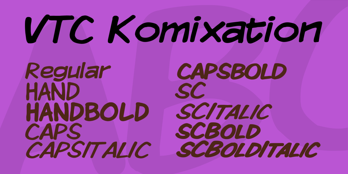 VTC Komixation Font Family · 1001 Fonts