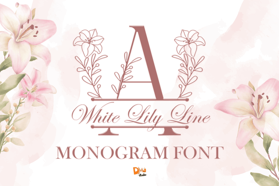 White Lily Line Monogram Font · 1001 Fonts