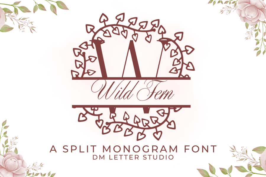 1 Free Split Fern Monogram Font 2025 Font · 1001 Fonts