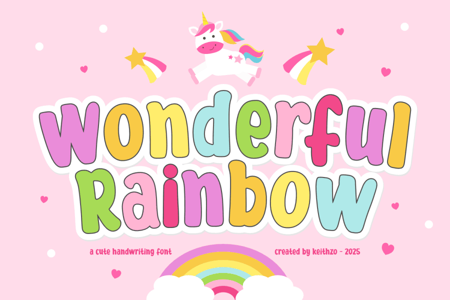 Wonderful Rainbow Font · 1001 Fonts