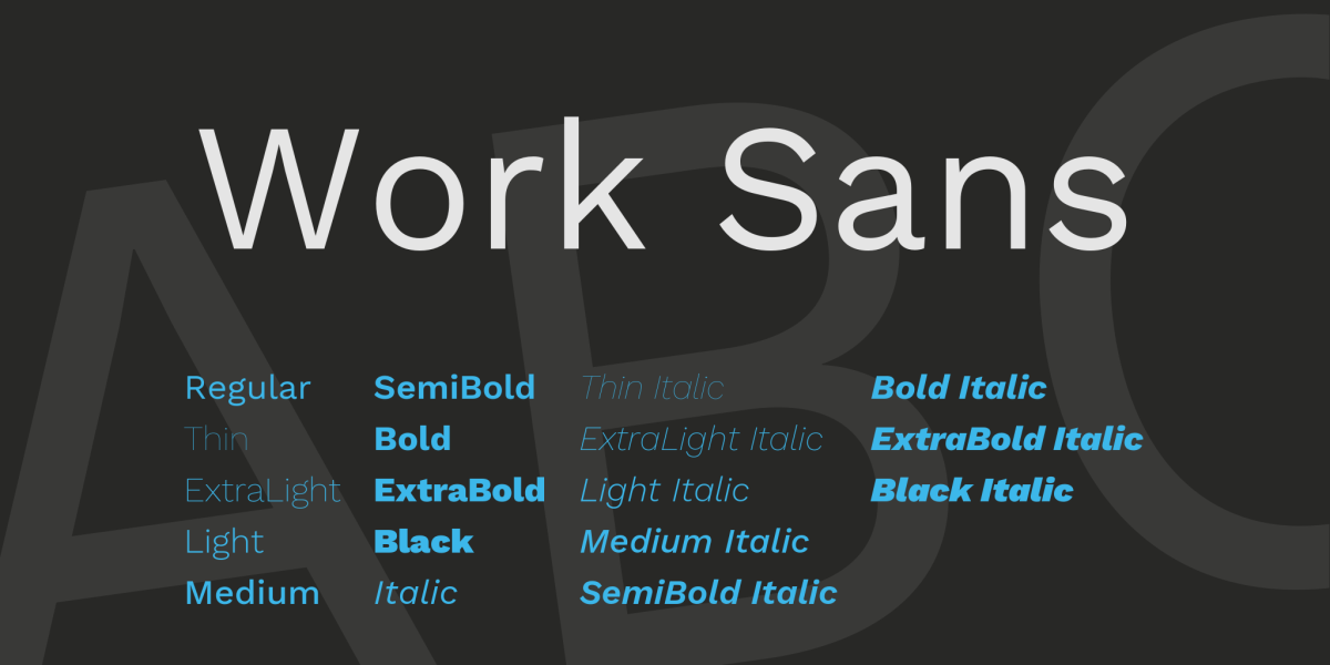 Work Sans Font Family · 1001 Fonts