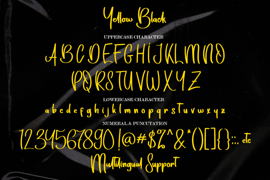 Yellow Black - Personal Use Font · 1001 Fonts