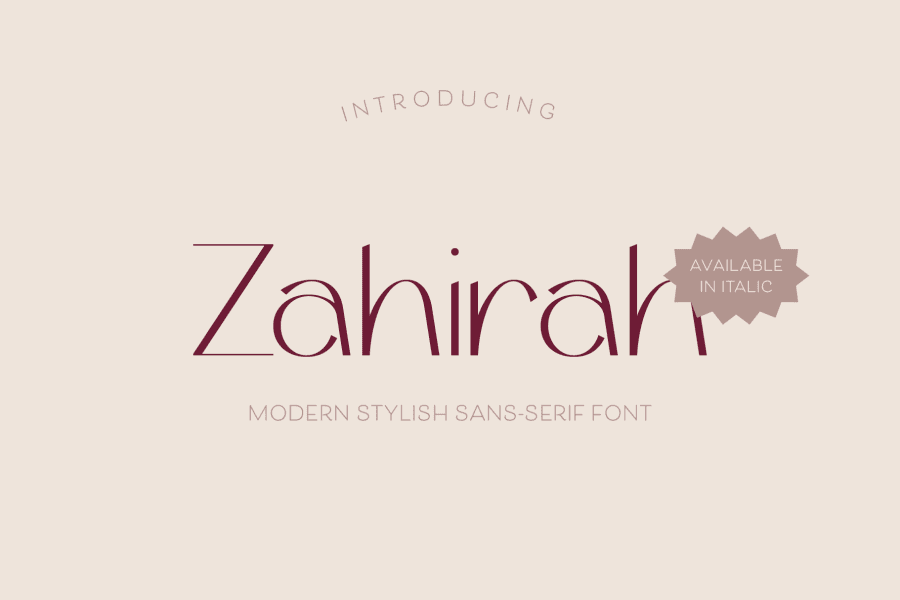 Zahirah Font · 1001 Fonts