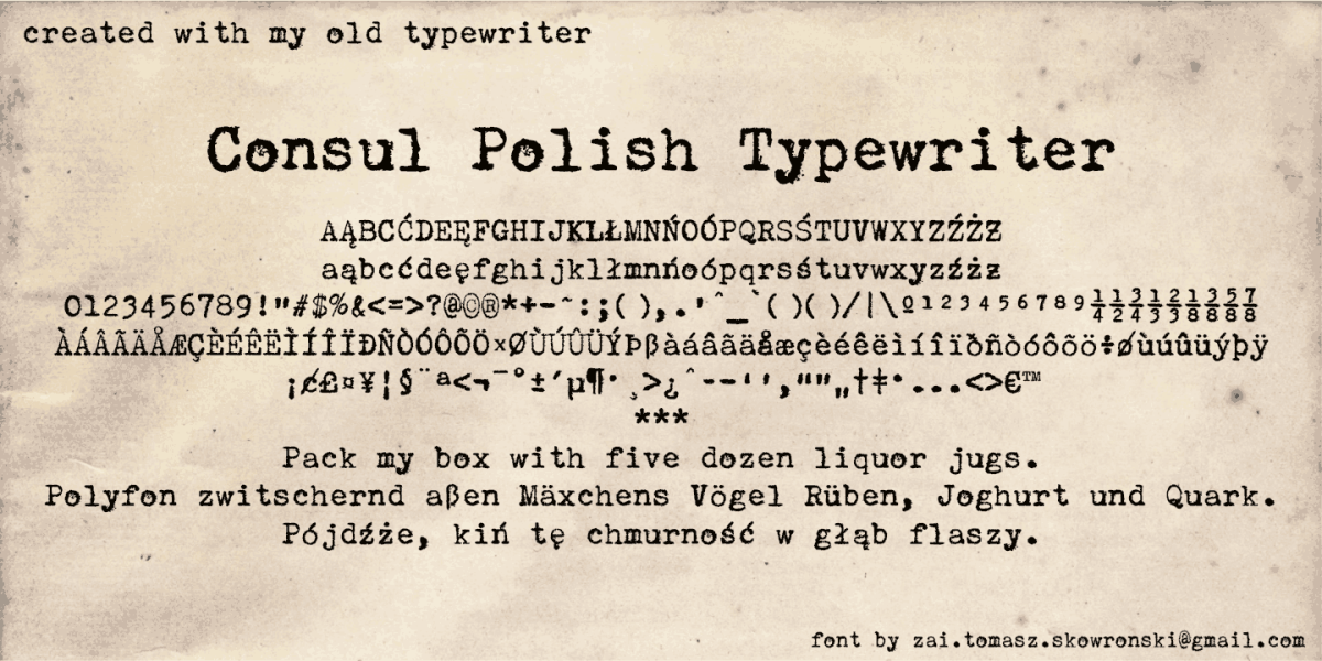 zai Consul Polish Typewriter Font · 1001 Fonts