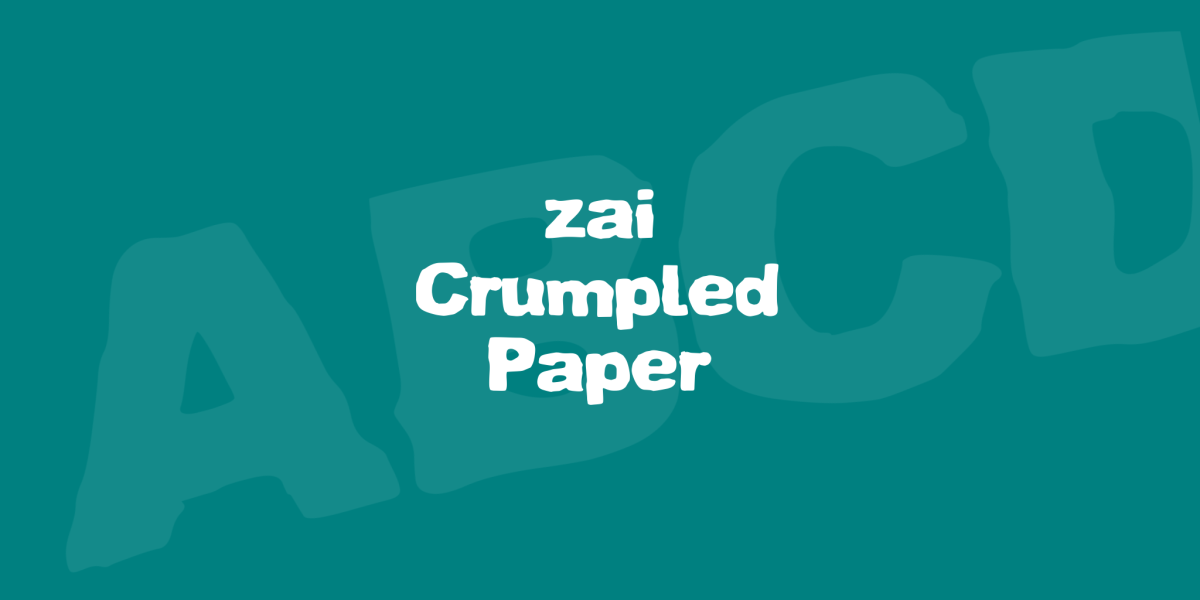 zai Crumpled Paper Font · 1001 Fonts