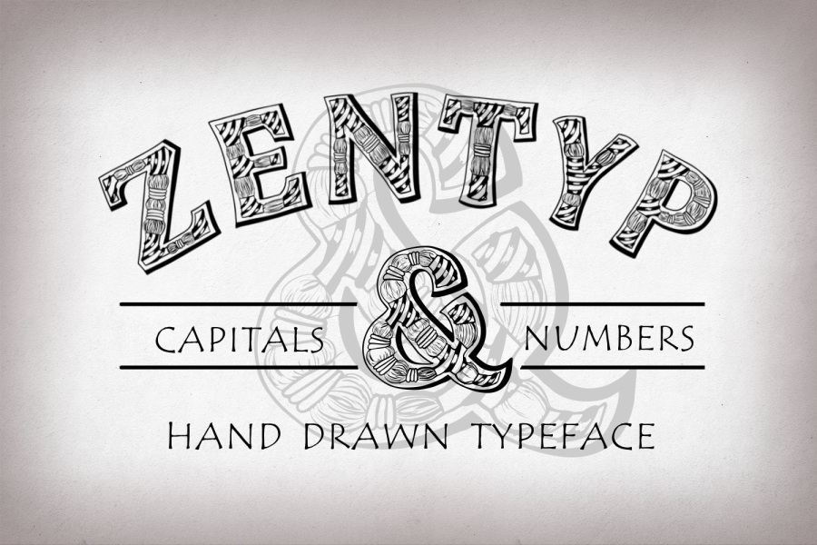 3 Free Caps Only, Zentangle Fonts · 1001 Fonts