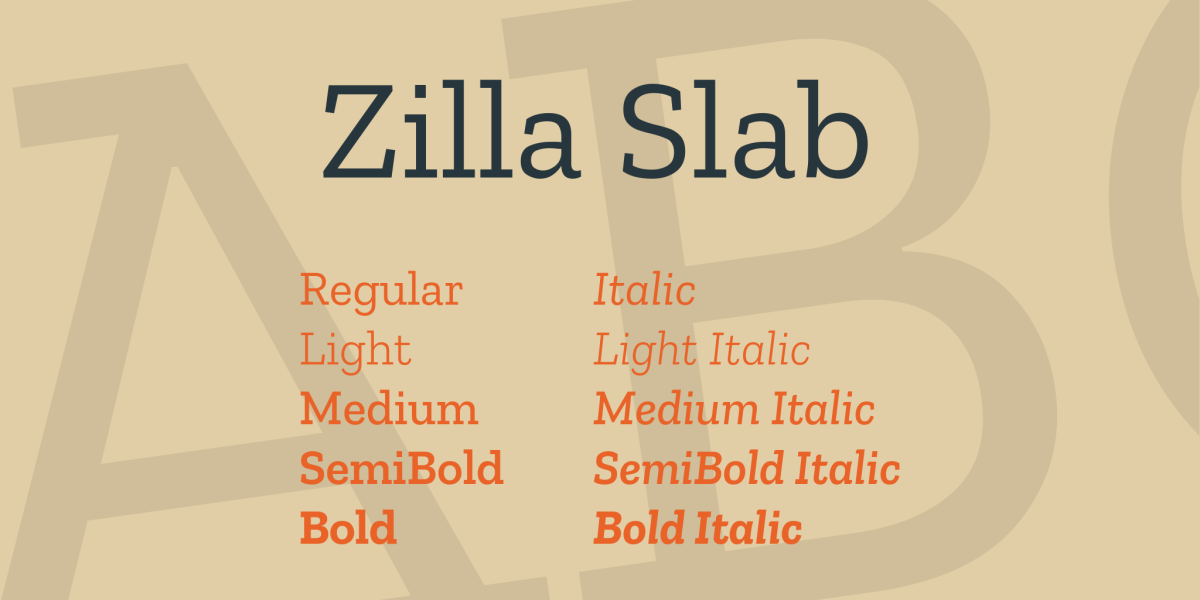 Zilla Slab Font Family · 1001 Fonts