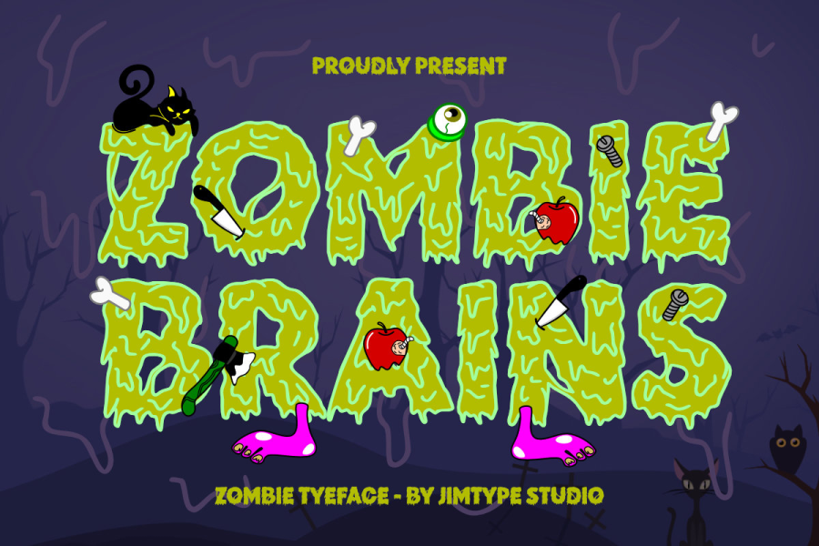 Zombie Brains-DEMO FONT Font · 1001 Fonts